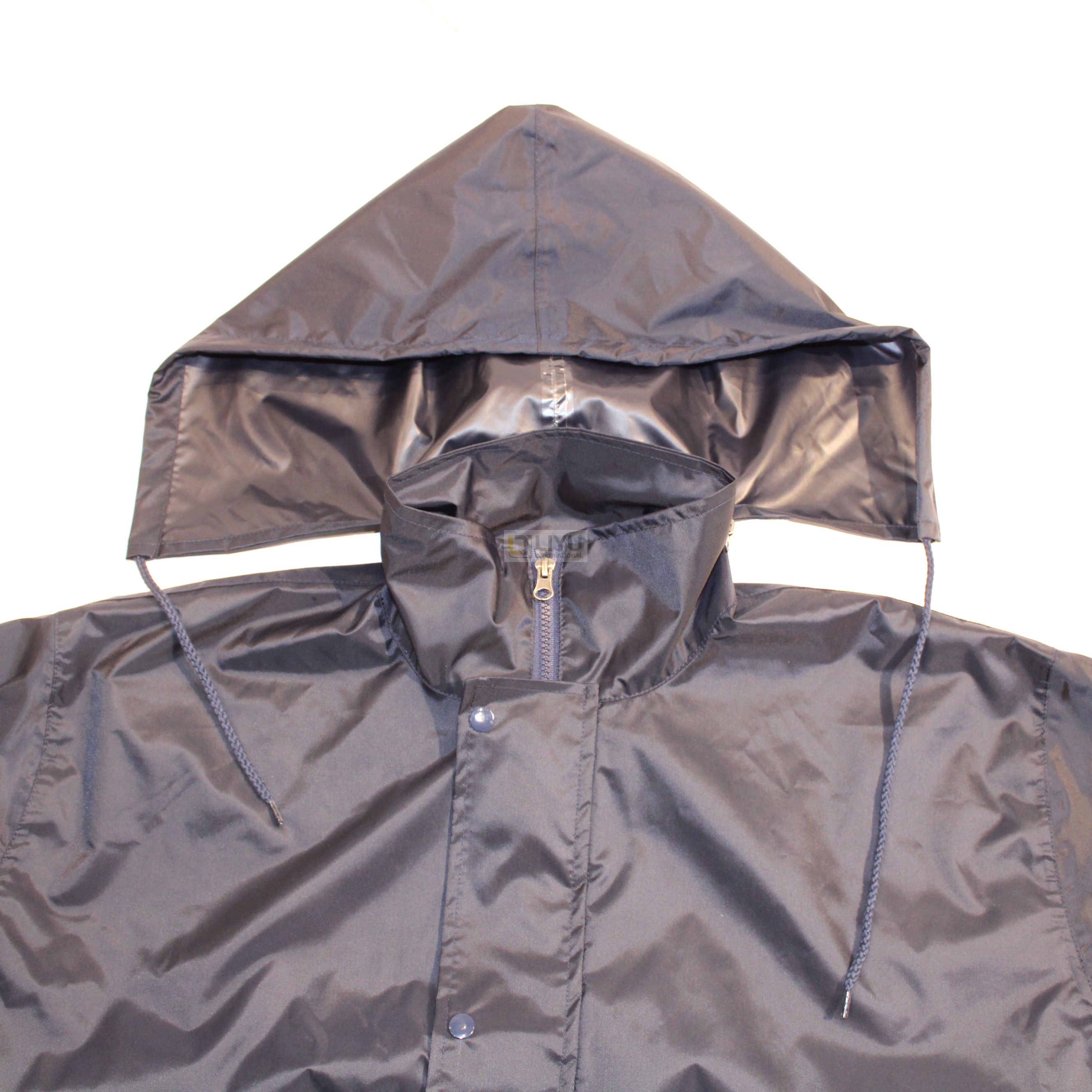 Adult Polyester Rain Coats with Hood Waterproof Jacket Dark Blue And ...