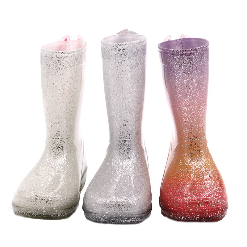Shiny 3D Butterfly Wellies for Kids Girls Wellington Boots PVC Wellies ...